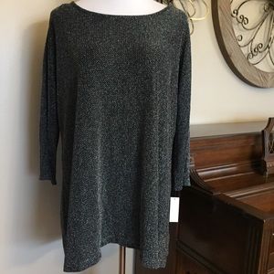 Simply Emma | Tops | Nwt Simply Emma 3x Black Silver Dressy Blouse Top ...